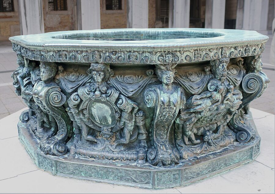 Doge's Palace courtyard bronze wells Venice