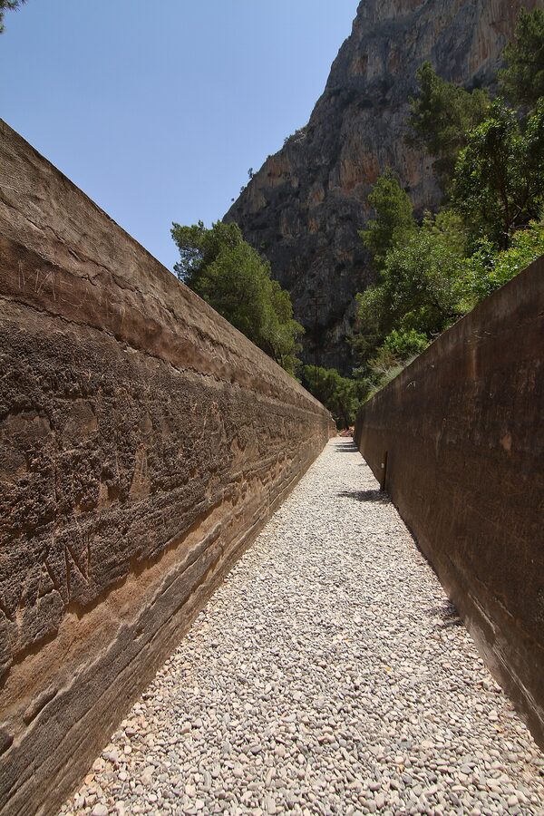 The original water canal section running parallel to the Caminito del Rey walkway