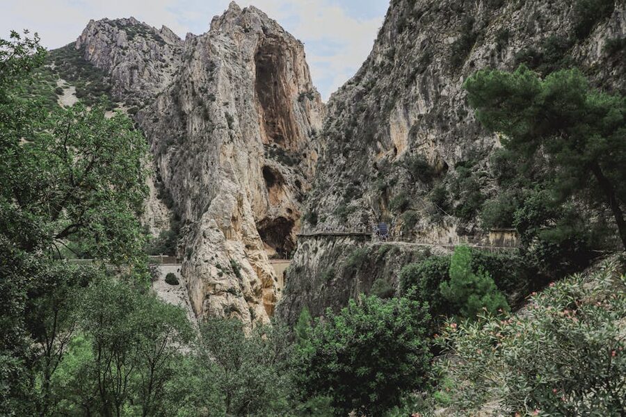 Dramatic rock formations along the Caminito del Rey near Ardales