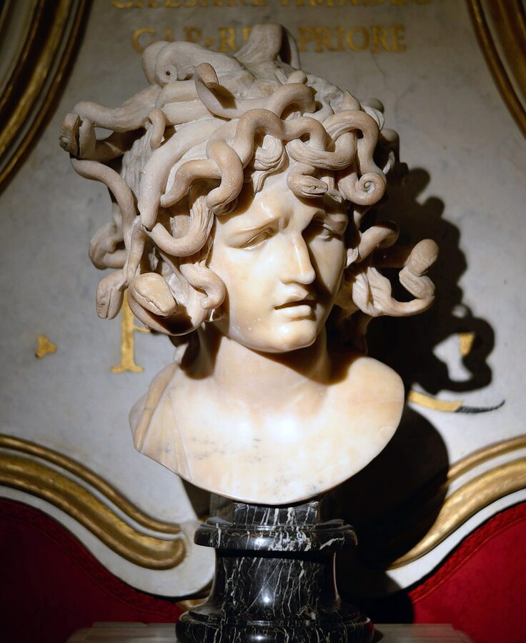 Bernini Medusa marble head sculpture in Capitoline Museums