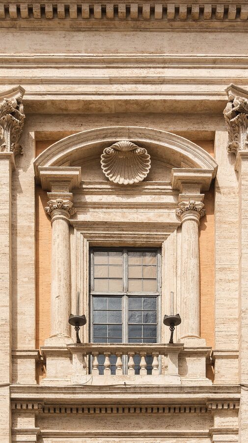 Window detail at the Musei Capitolini in Rome