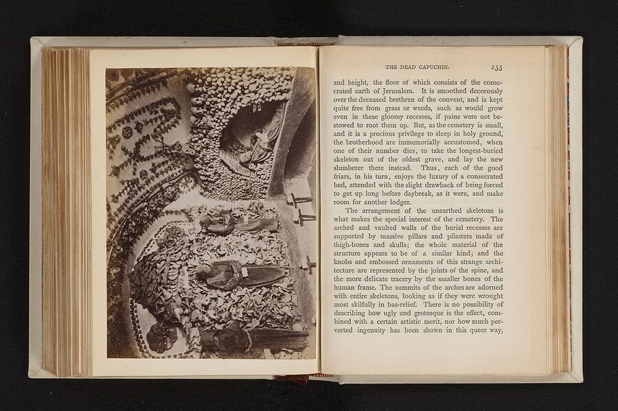 Capuchin Crypt Rome ossuary panel historical photograph