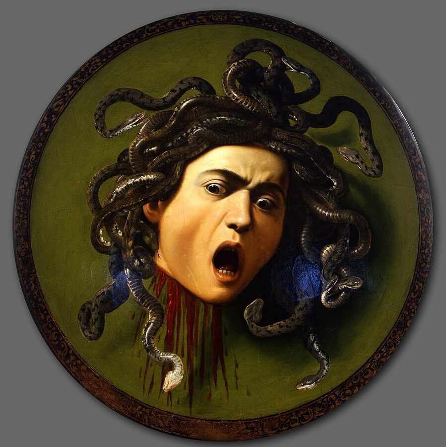 Medusa shield by Caravaggio at the Uffizi