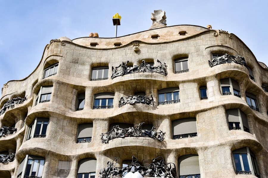 Wavy facade of Casa Milà La Pedrera in Barcelona
