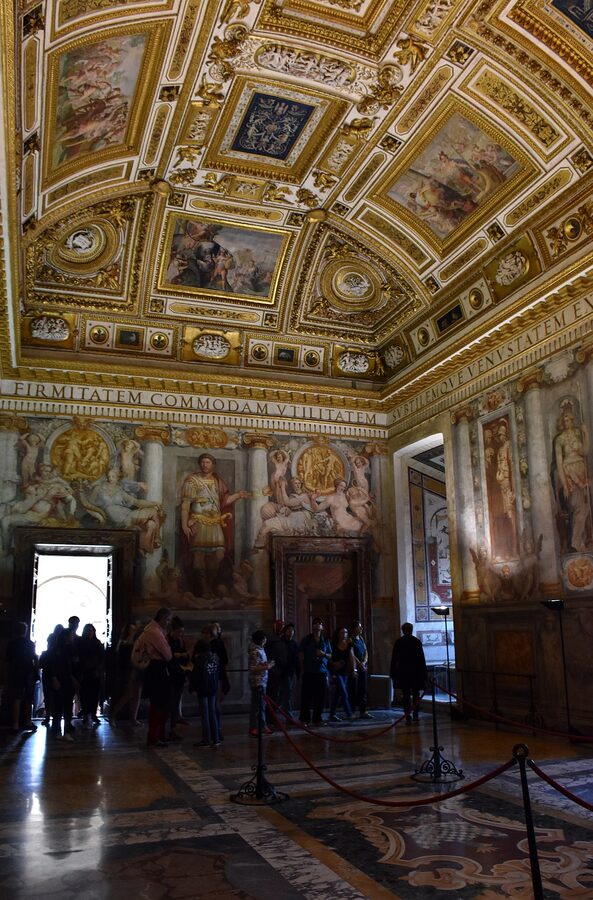 Frescoes covering the walls of the Sala Paolina inside Castel Sant'Angelo Rome