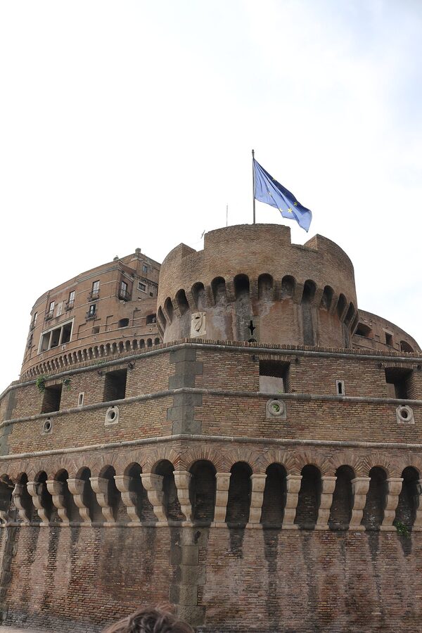 Wall and architectural detail of Castel Sant'Angelo Rome bastion