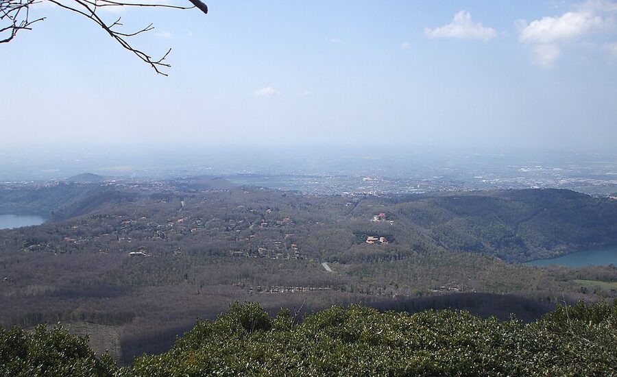 View from Monte Cavo showing Lake Nemi and Lake Albano in the Castelli Romani