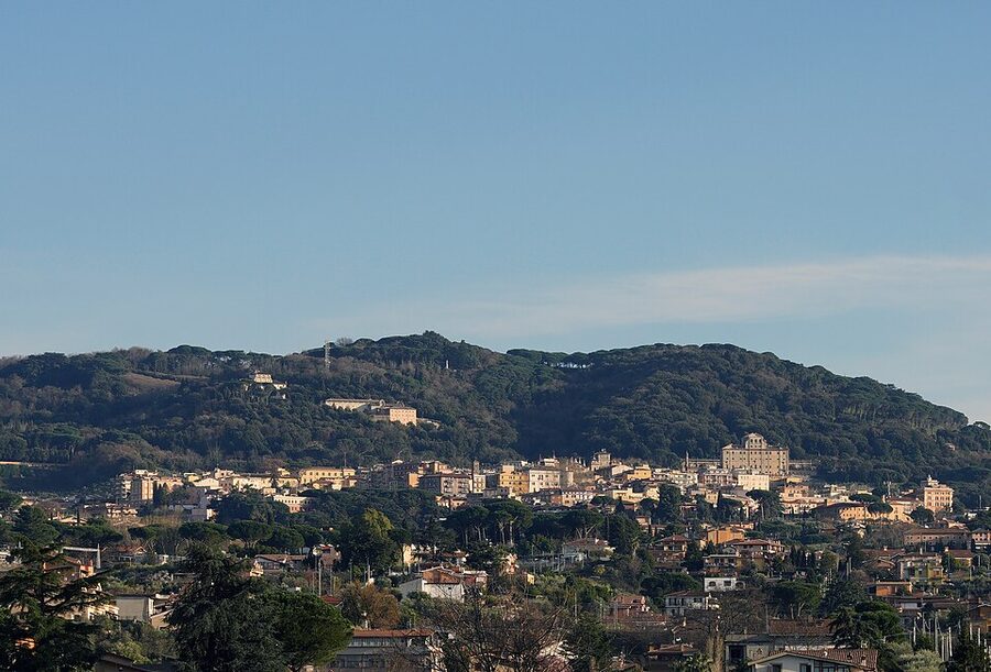 Panorama of Frascati town in the Alban Hills