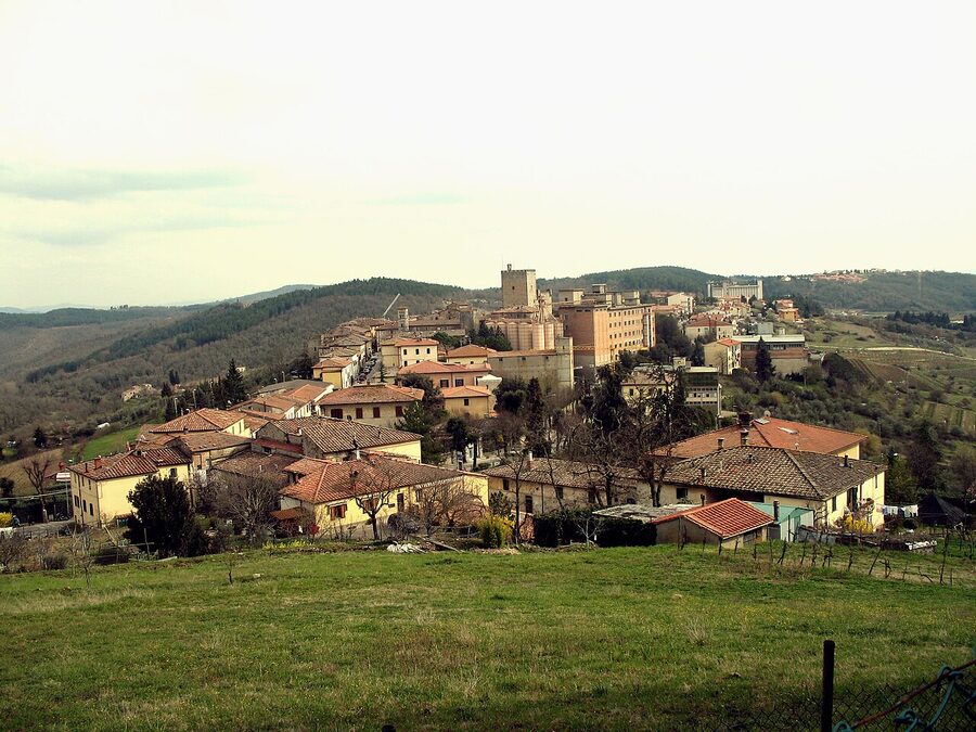 Panorama of Castellina in Chianti village in Tuscany
