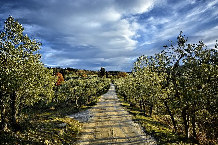 Hills near Florence on Via delle Tavarnuzze toward Chianti