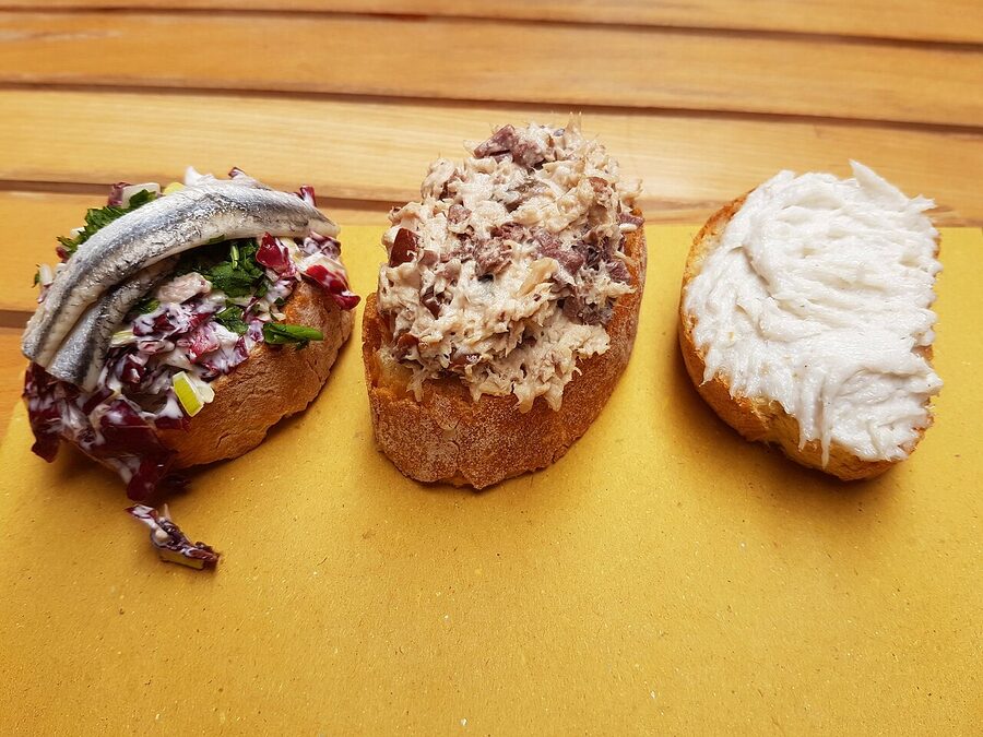 Plate of cicchetti at a Venice bacaro