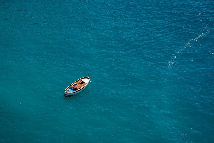 Lone boat near Monterosso al Mare