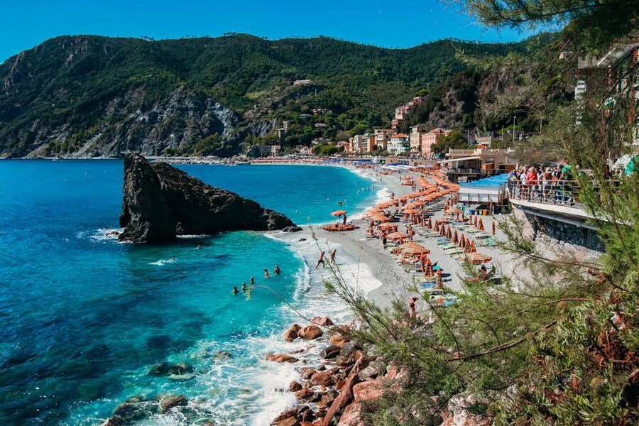 Monterosso al Mare beach umbrellas Cinque Terre