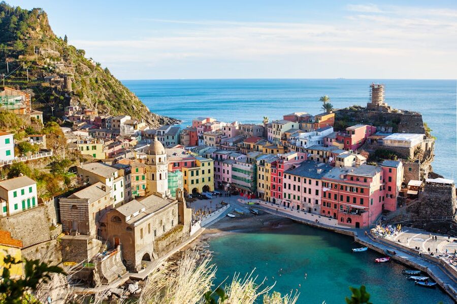 Aerial view of Vernazza Cinque Terre