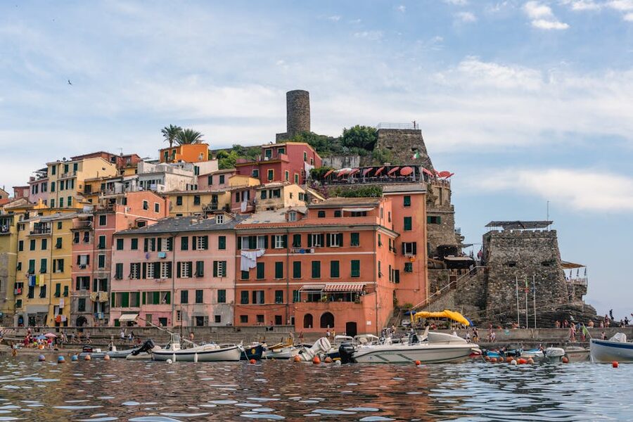 Vernazza harbour with fishing boats Cinque Terre