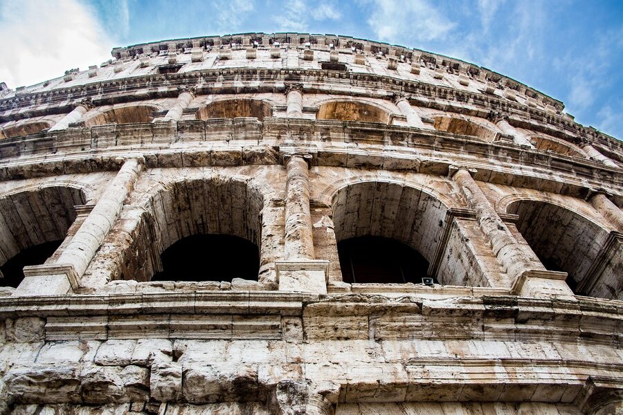 Colosseum amphitheatre arches perspective Rome
