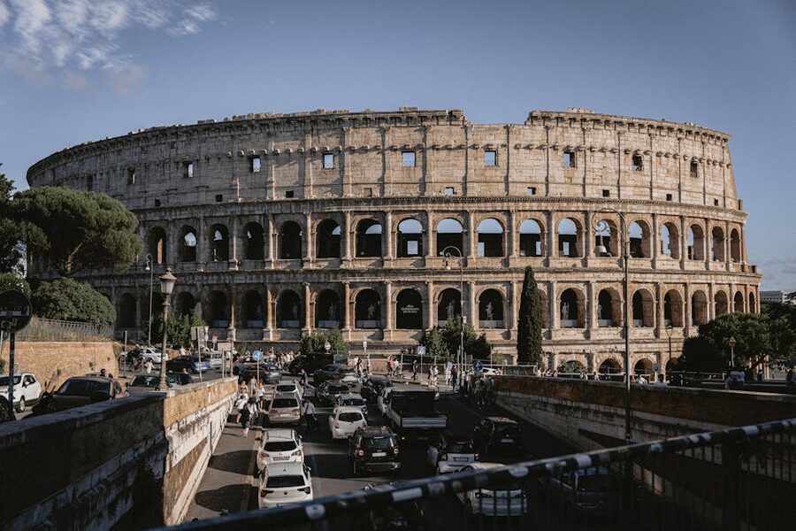 Colosseum standing in Rome guided tour view