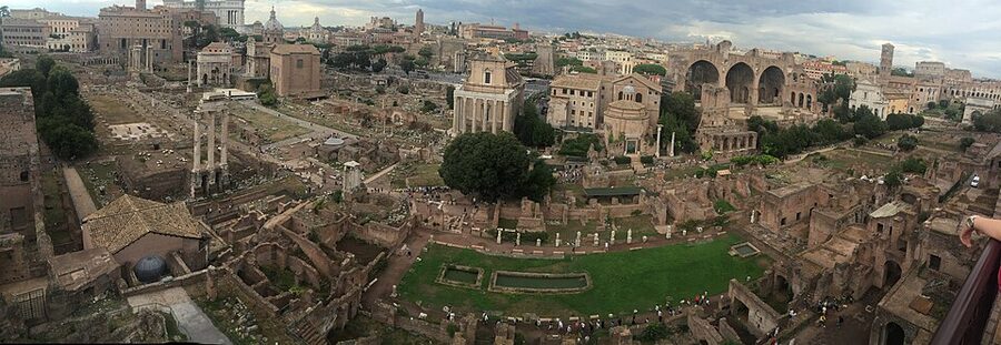Roman Forum view from Palatine Hill on guided tour Rome