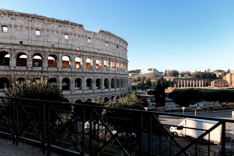 Colosseum and Roman Forum view Rome