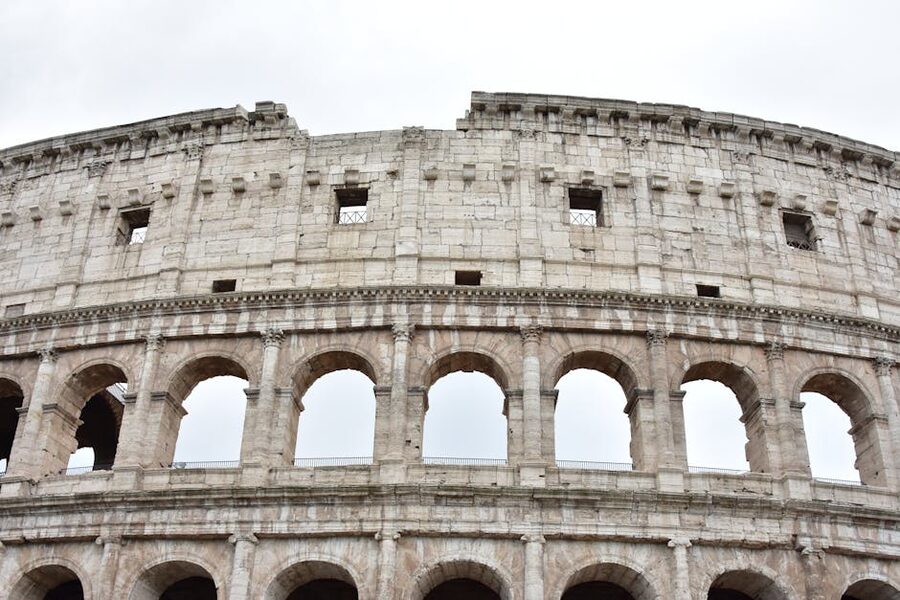 Colosseum stone wall detail Rome