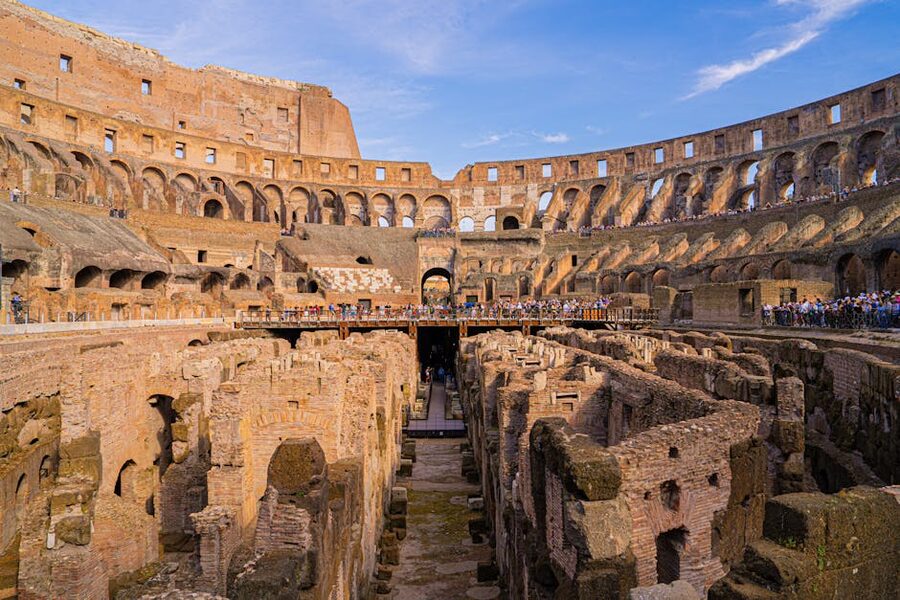 Colosseum interior on a sunny day