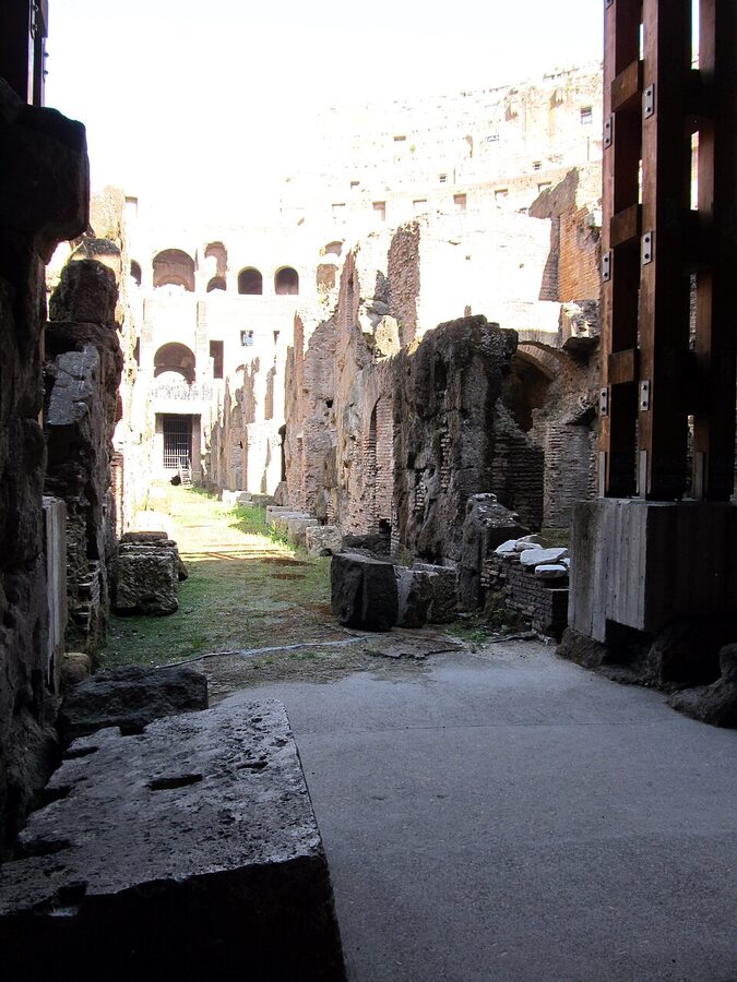 Detail of Colosseum hypogeum tunnels