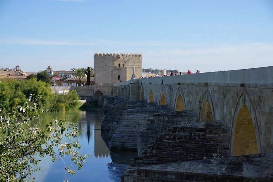 Roman Bridge of Cordoba in daylight with Calahorra Tower