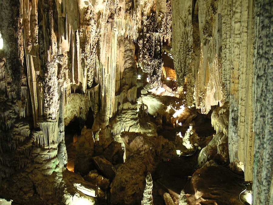 Massive central column inside the Caves of Nerja