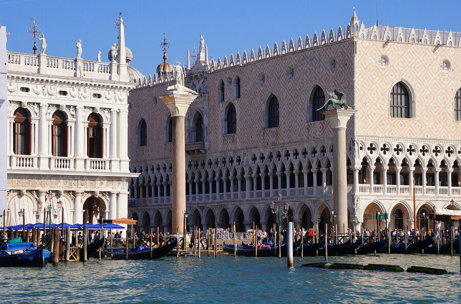 The Piazzetta with the columns of San Marco and San Todaro Venice