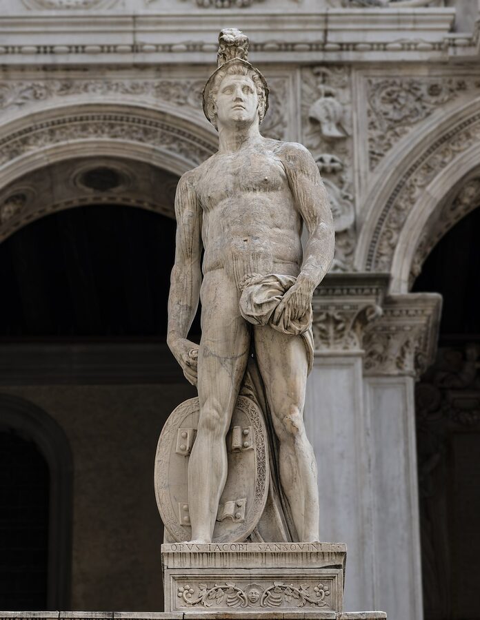 Statue of Mars on the Scala dei Giganti at the Doge's Palace Venice