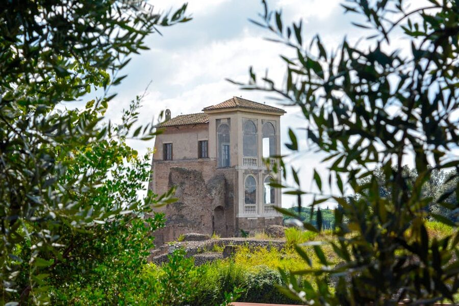 Historic Roman architecture in the Colle Oppio area of Rome