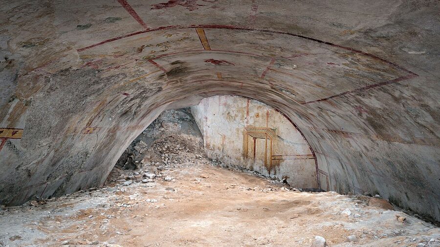 Sphinx Room ceiling fresco at Domus Aurea, Rome