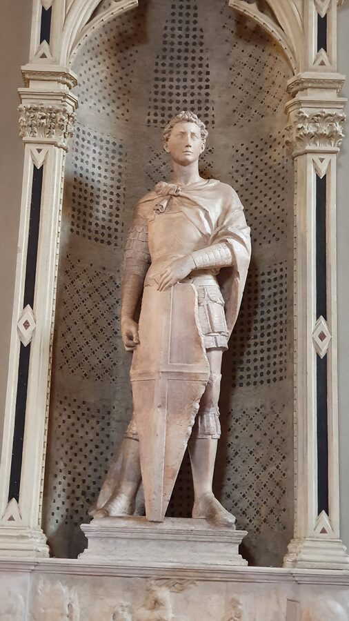 Donatello's Saint George marble statue at the Bargello