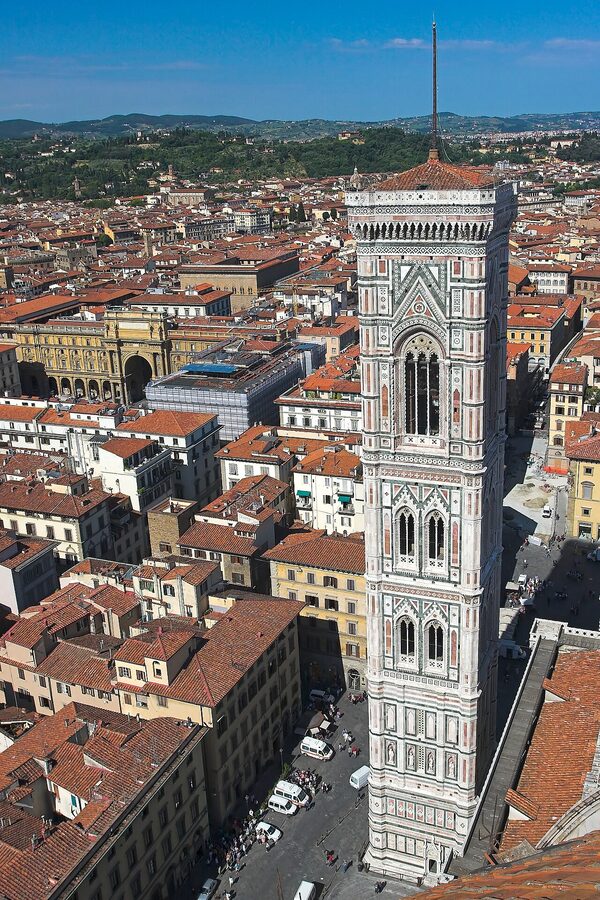 Giotto's Campanile bell tower next to Florence Cathedral