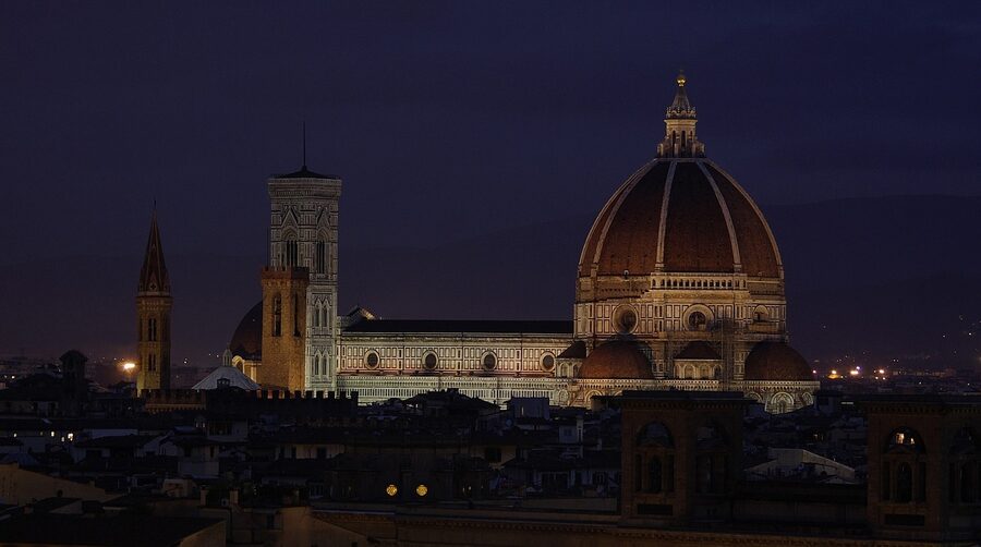 Florence Duomo overview from neighbouring rooftops
