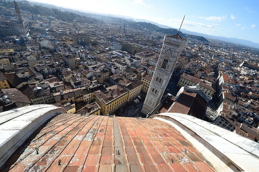 View of Florence rooftops from the top of Brunelleschi's Cupola