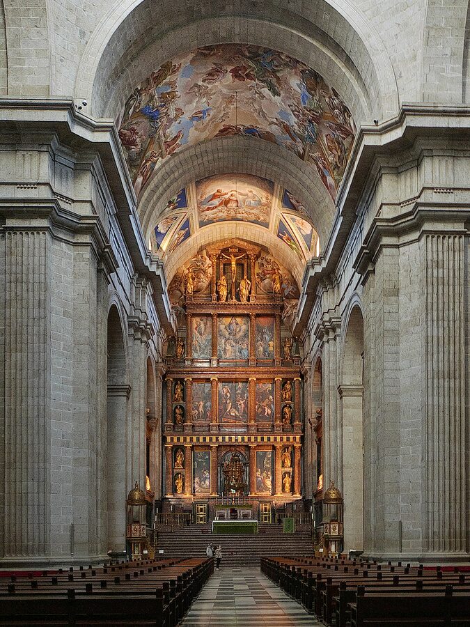 Main chapel of the Royal Basilica of San Lorenzo at El Escorial