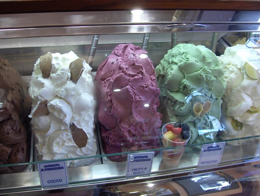 Gelato in Florence shop window