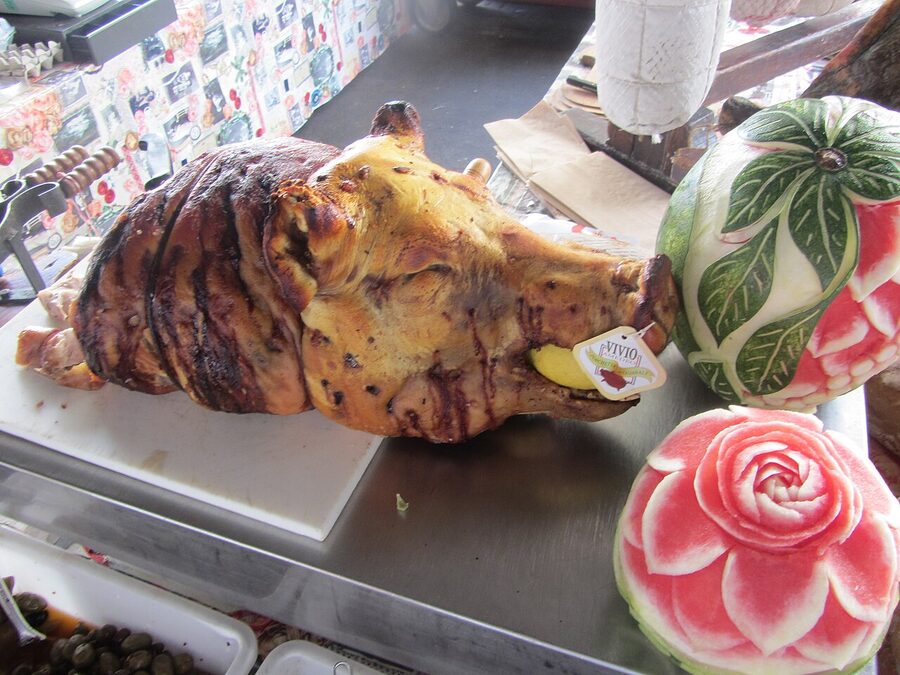 Roast pork at a Florence market
