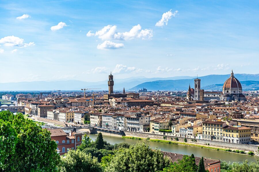 Florence panorama with cathedral and Tuscan rooftops