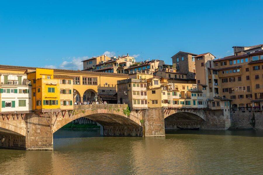 Ponte Vecchio bridge over Arno River in Florence