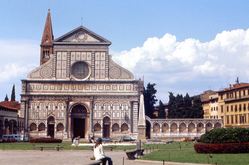 Santa Maria Novella basilica facade in Florence