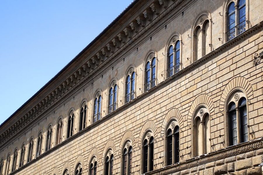 Renaissance facade of Strozzi Palace in Florence