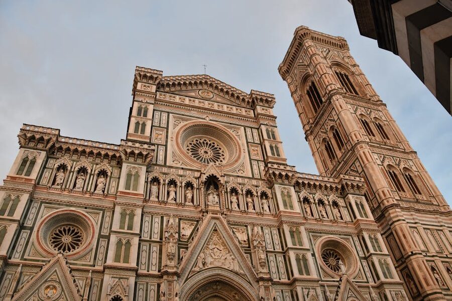 Florence Cathedral and Giotto's Campanile at dusk