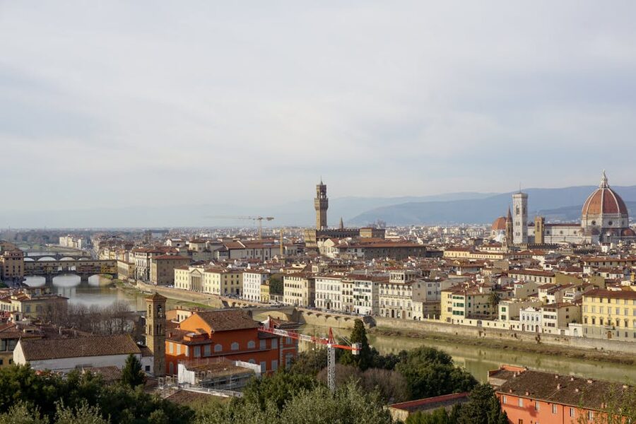 Florence cityscape with Ponte Vecchio and the Duomo