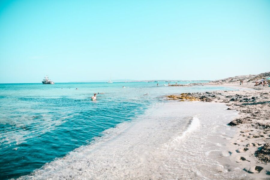 Formentera beach with clear blue water