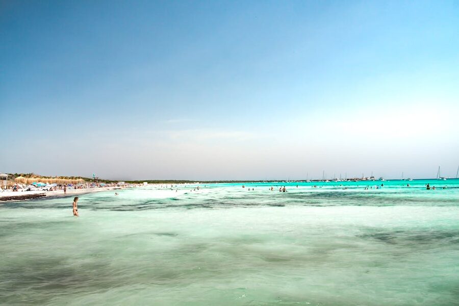 Turquoise beach Formentera summer day