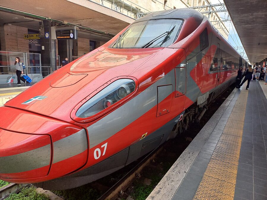 Frecciarossa high-speed train at Rome Termini station