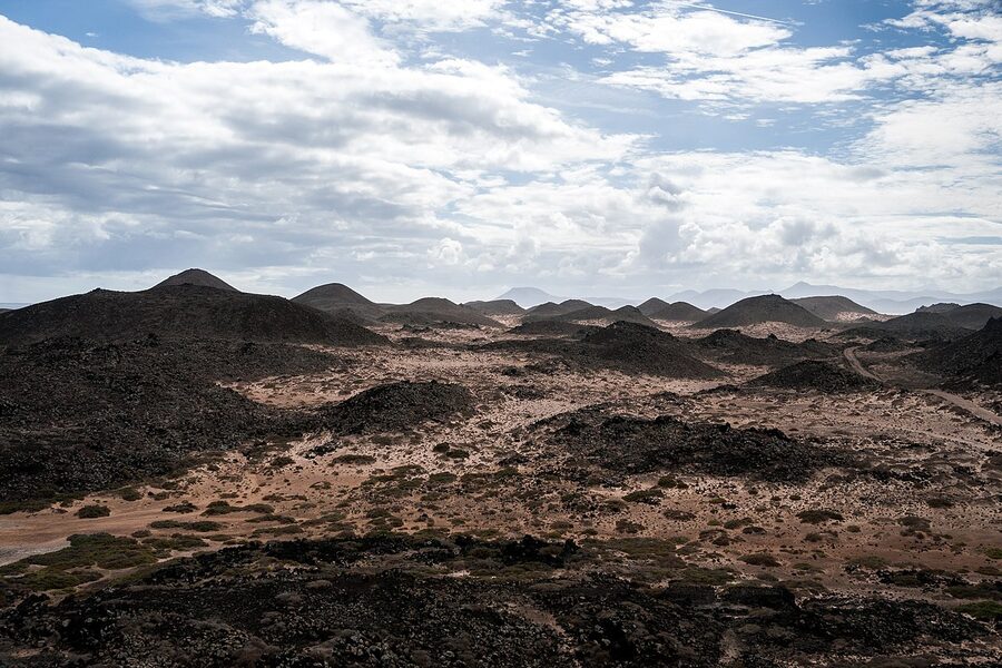 Volcanic landscape on Isla de Lobos