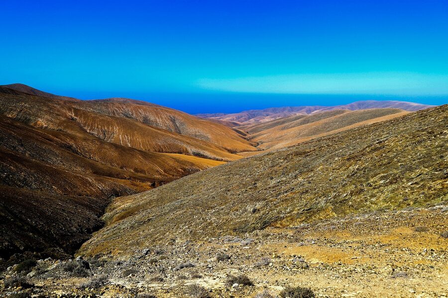 Volcanic rock mountains on Fuerteventura